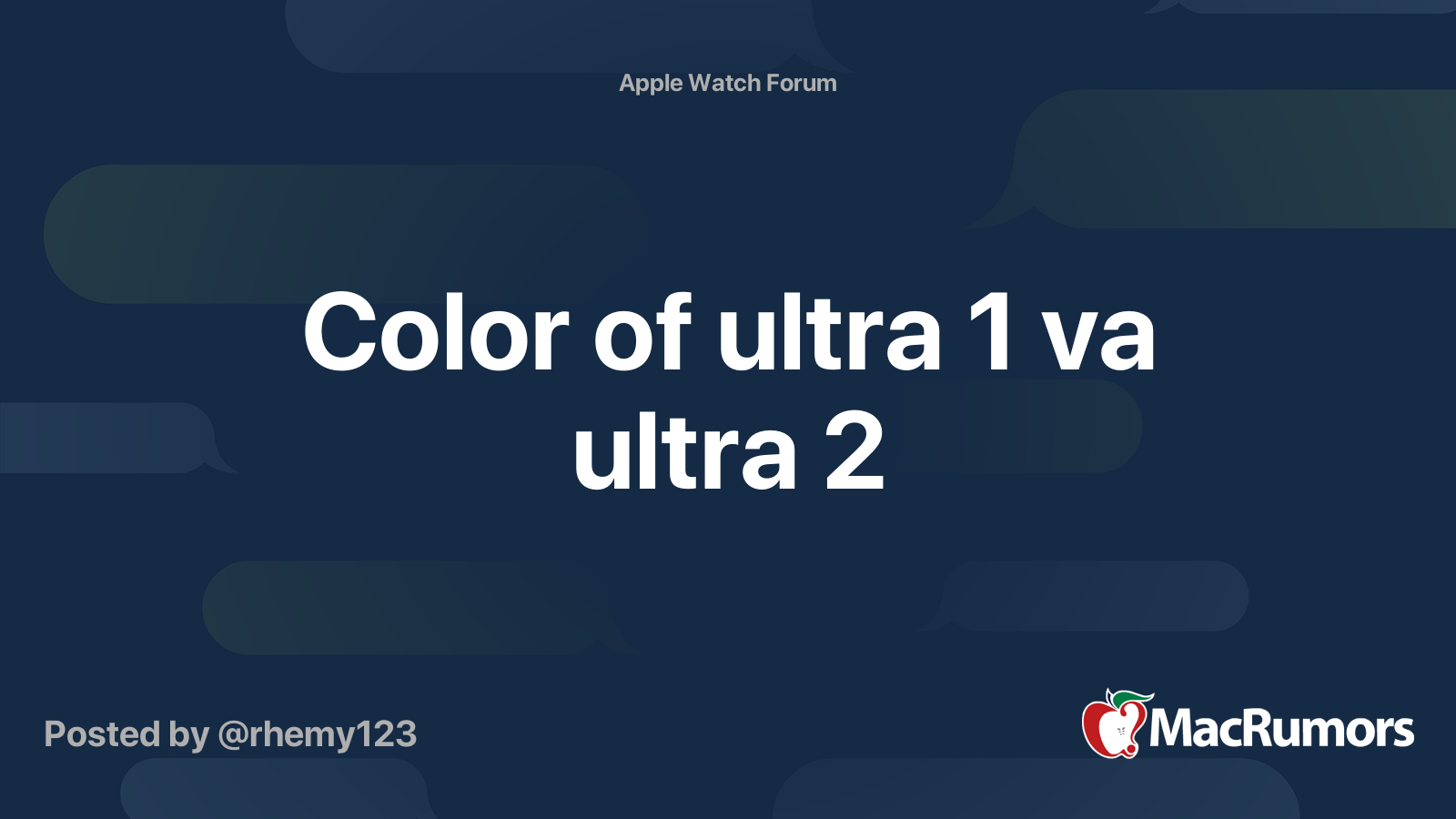 Color of ultra 1 va ultra 2 | MacRumors Forums