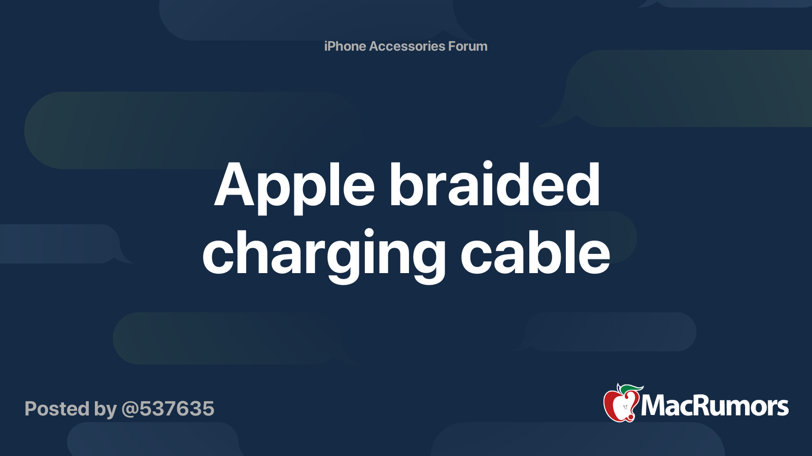 Apple braided charging cable | MacRumors Forums