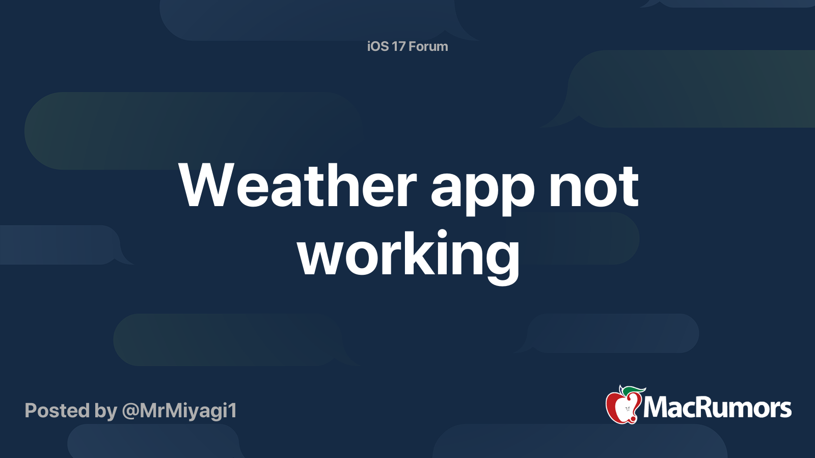 Weather app not working | MacRumors Forums