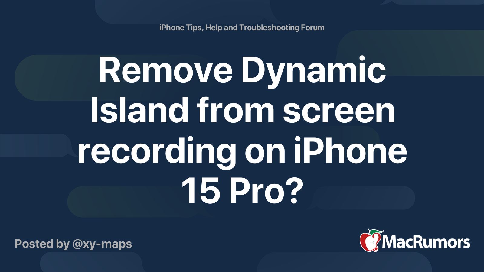 Remove Dynamic Island from screen recording on iPhone 15 Pro ...