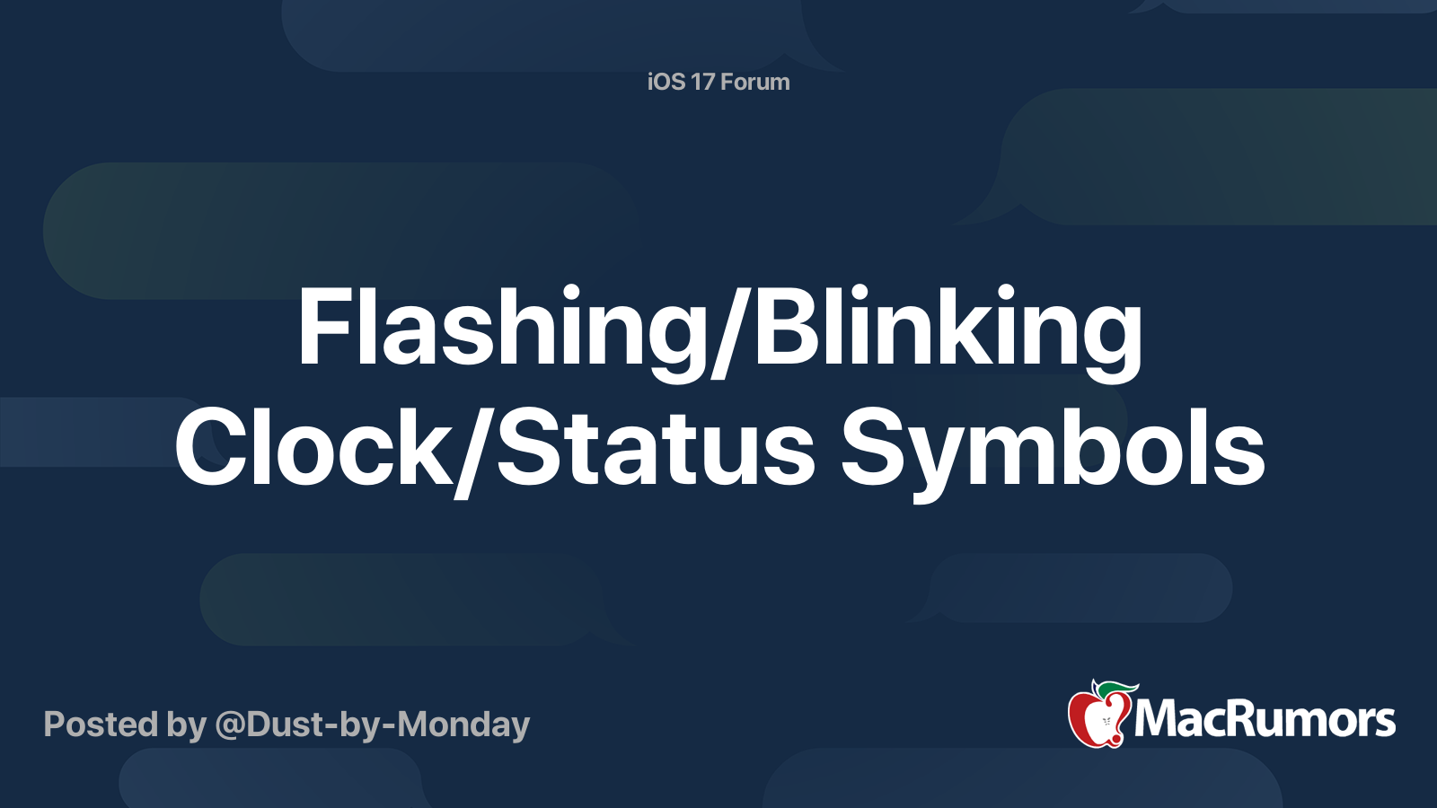 Flashingblinking Clockstatus Symbols Macrumors Forums 