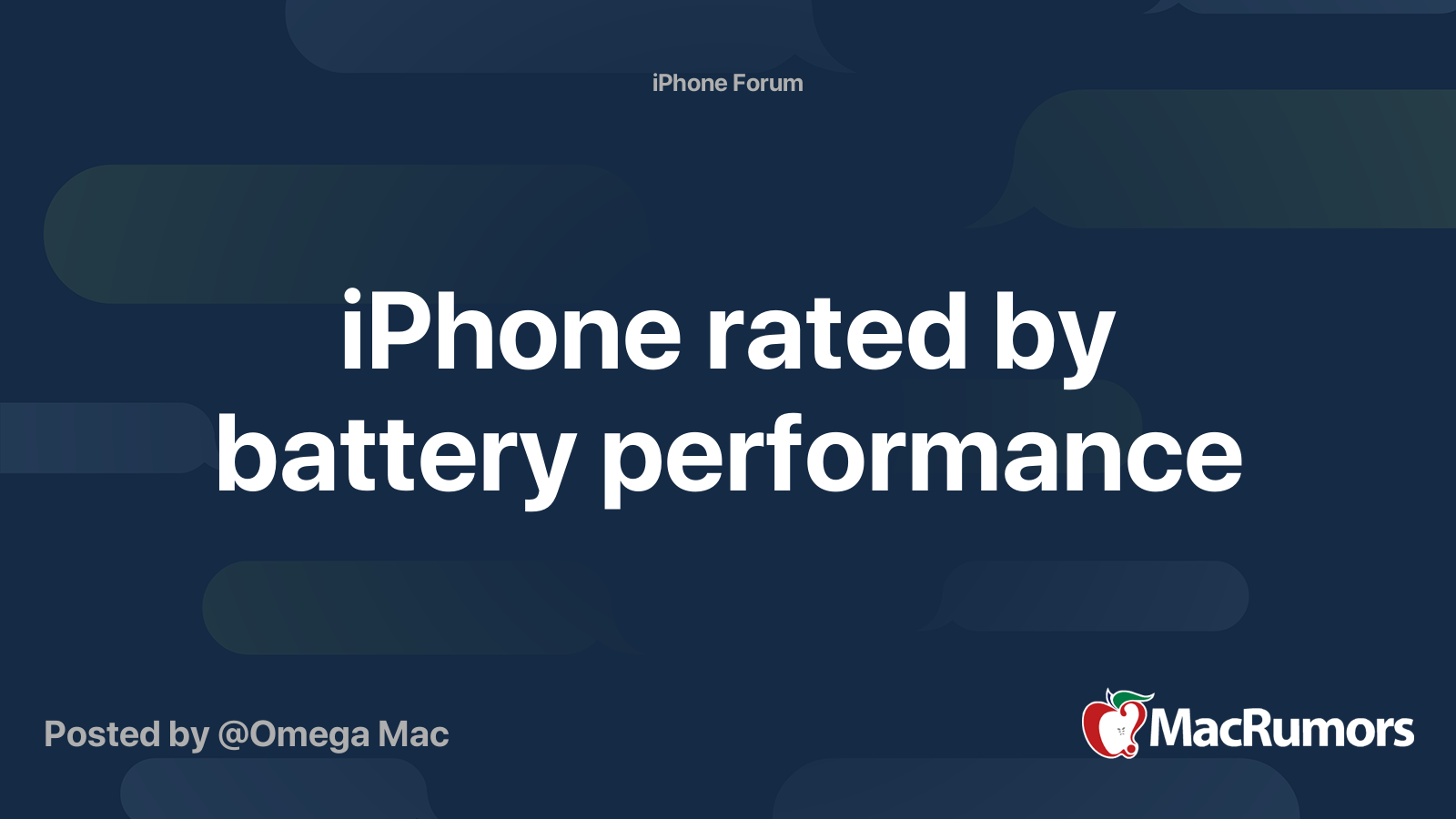 iPhone rated by battery performance | MacRumors Forums