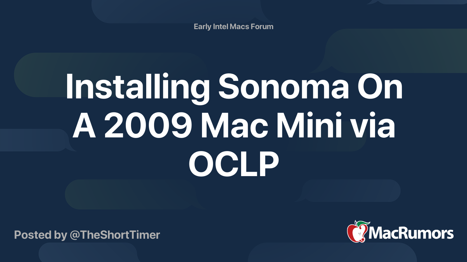 Installing Sonoma On A 2009 Mac Mini via OCLP | MacRumors Forums