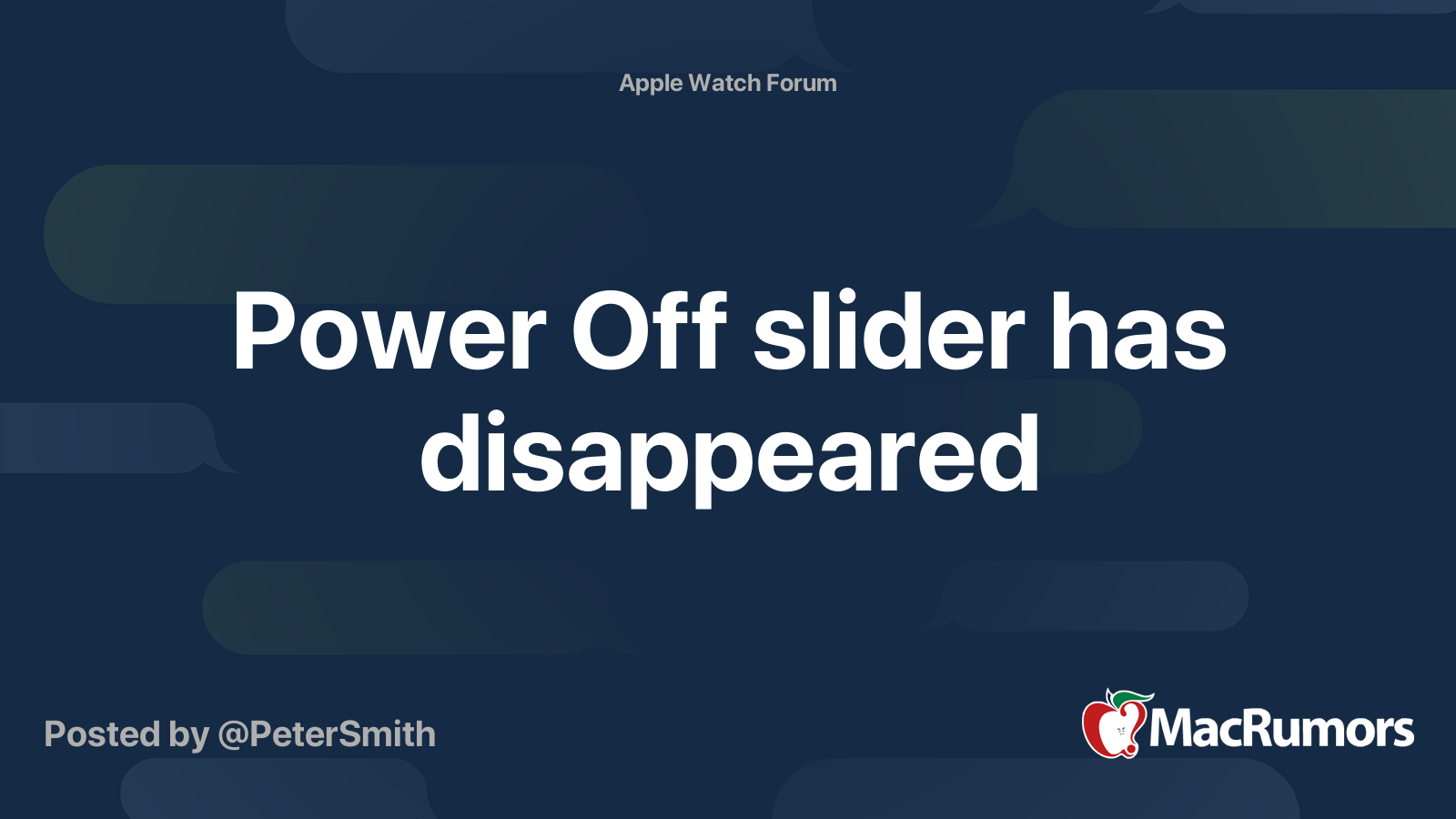 Power Off slider has disappeared | MacRumors Forums