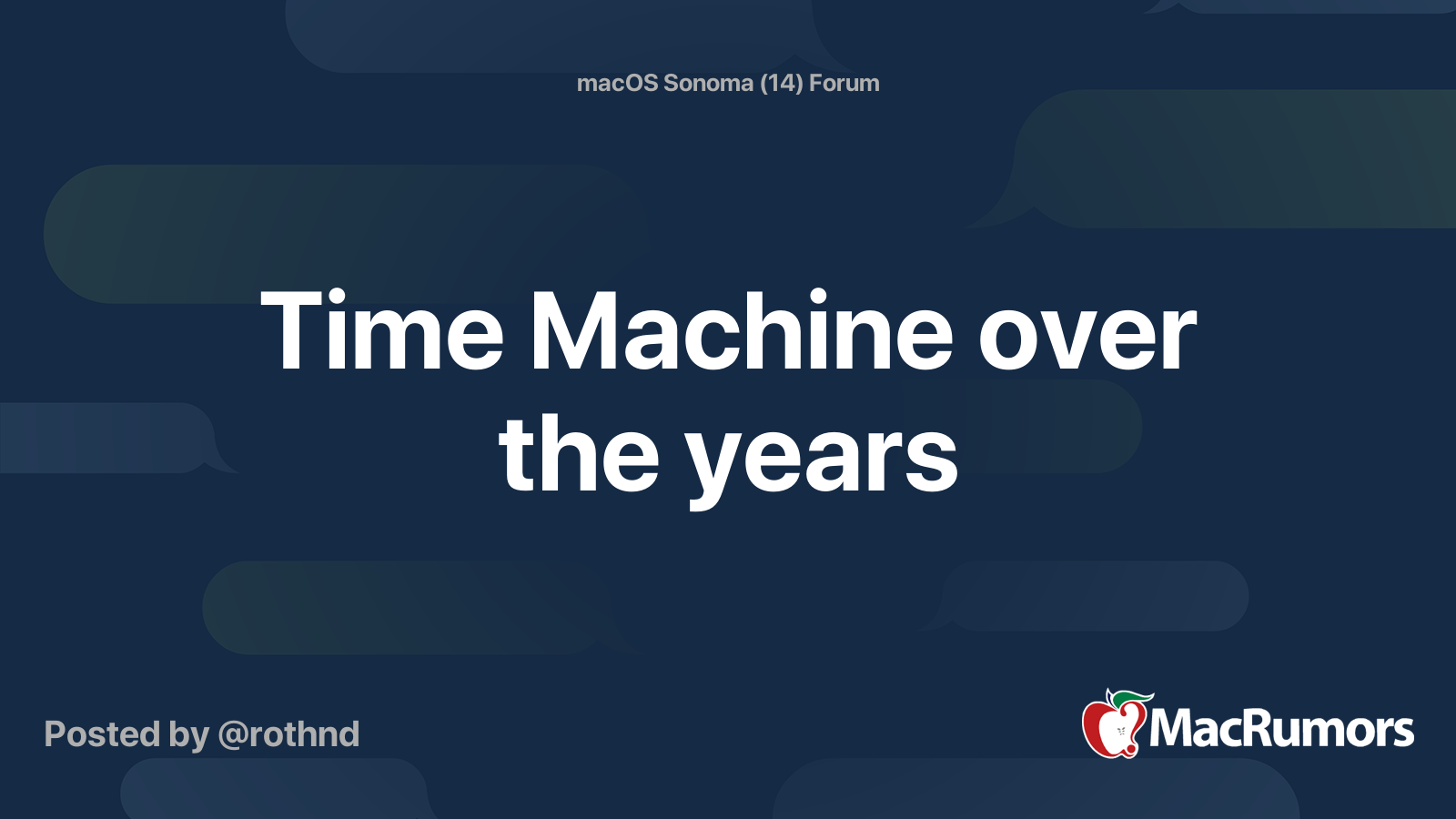 Time Machine over the years | MacRumors Forums