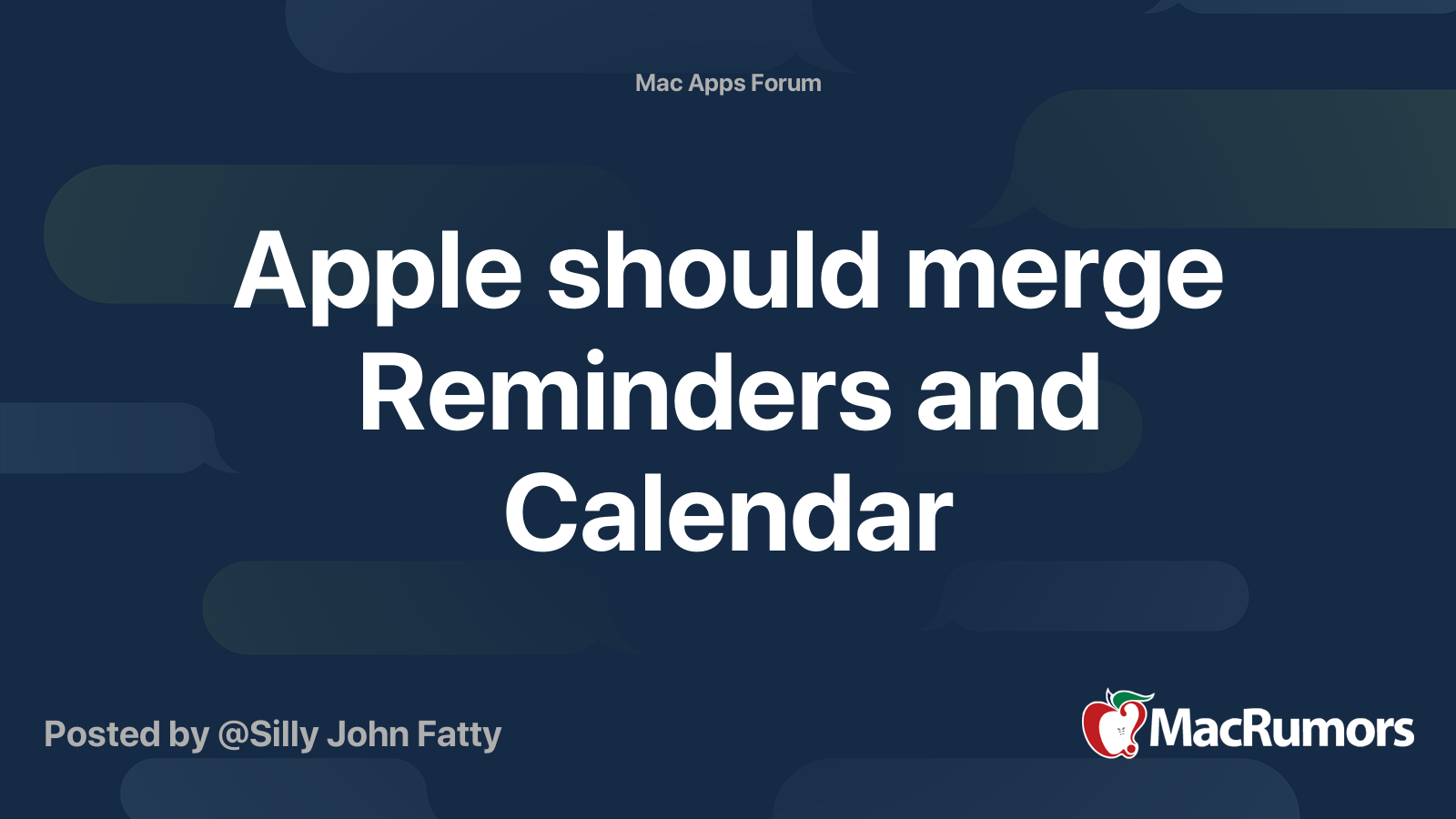 Apple should merge Reminders and Calendar | MacRumors Forums