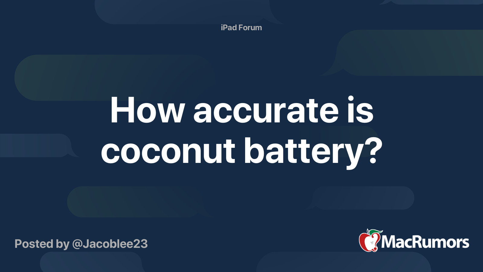 How accurate is coconut battery? | MacRumors Forums