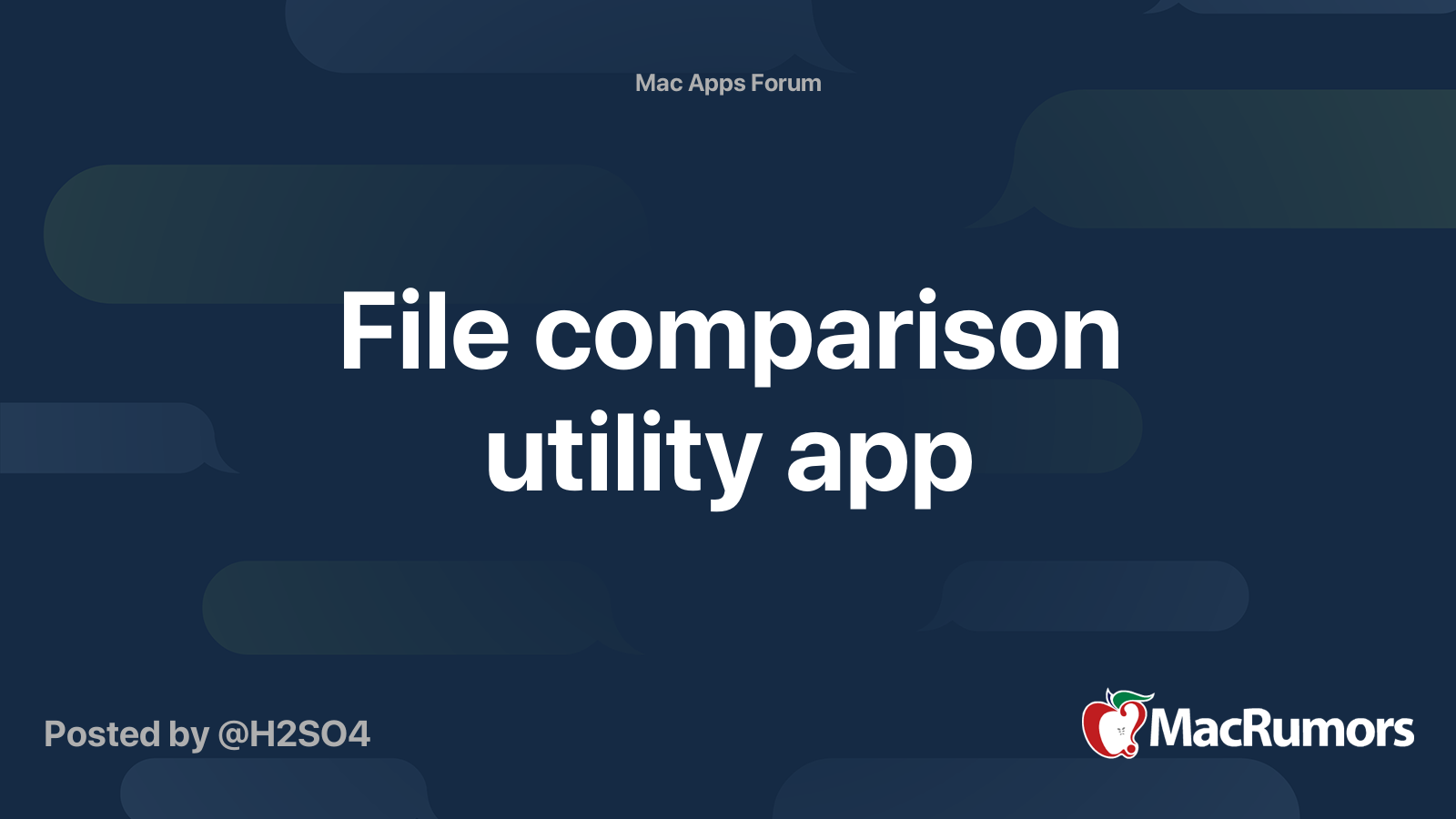 File comparison utility app | MacRumors Forums