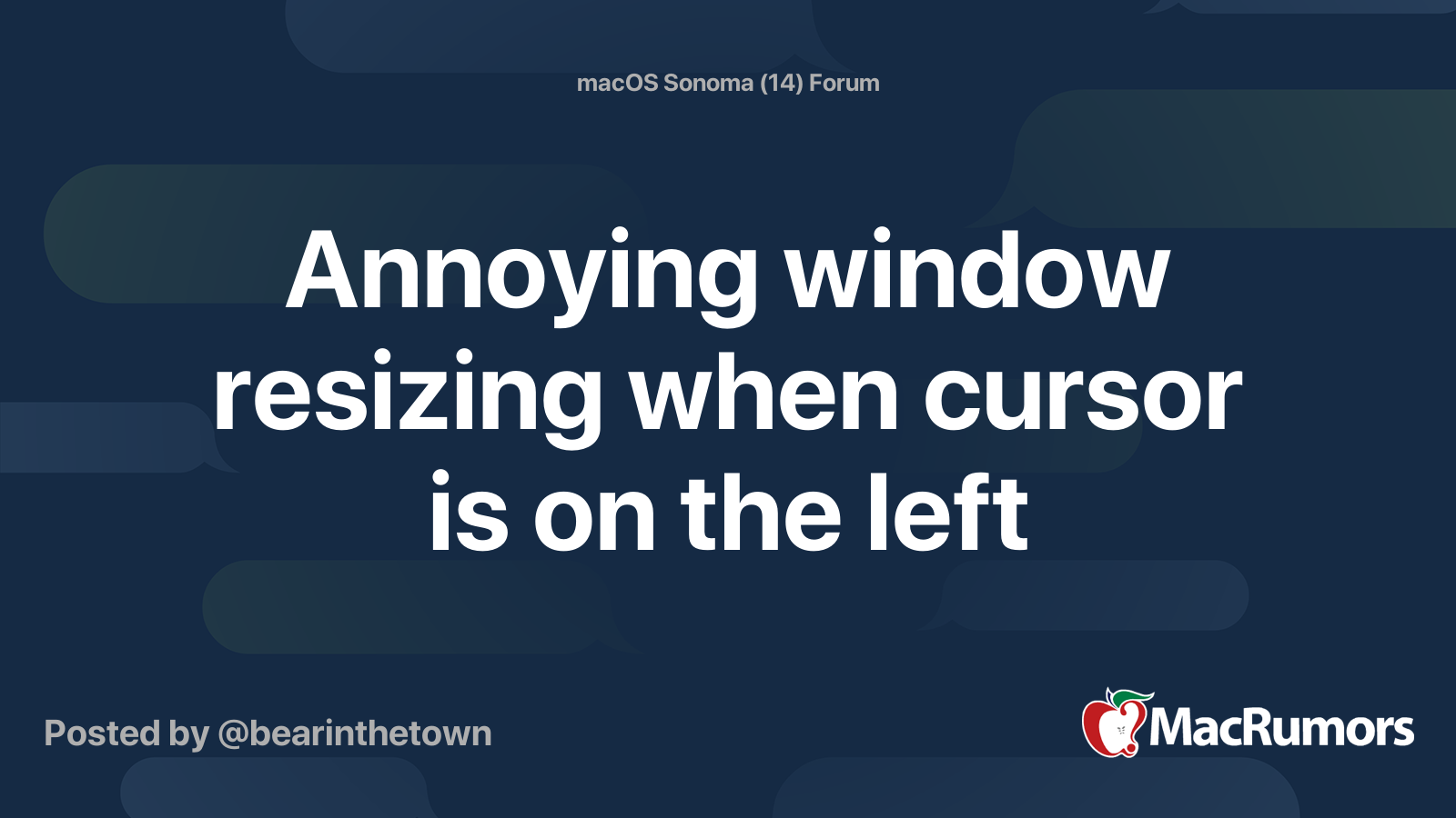 Annoying window resizing when cursor is on the left | MacRumors Forums