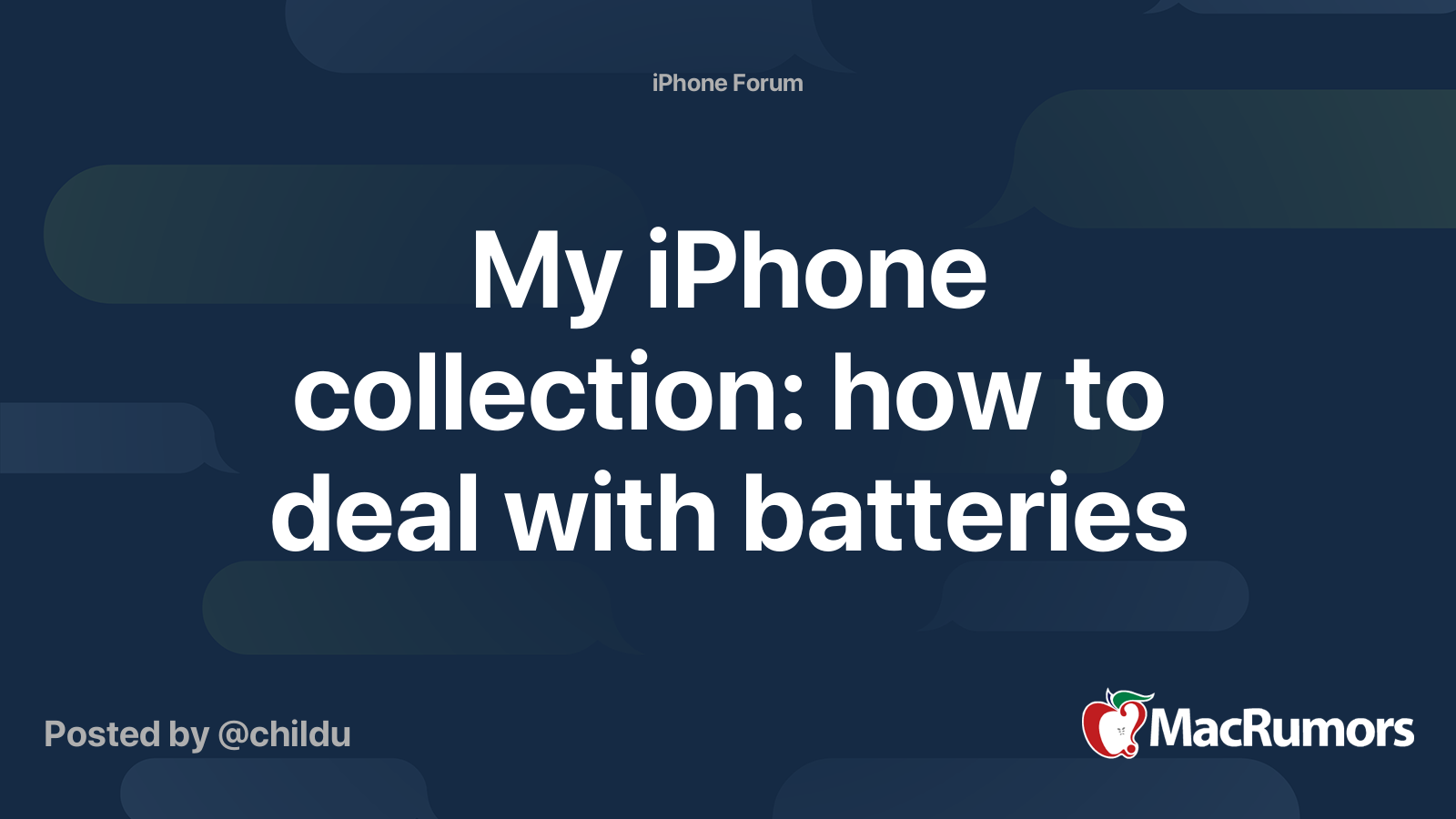 My iPhone collection: how to deal with batteries | MacRumors Forums