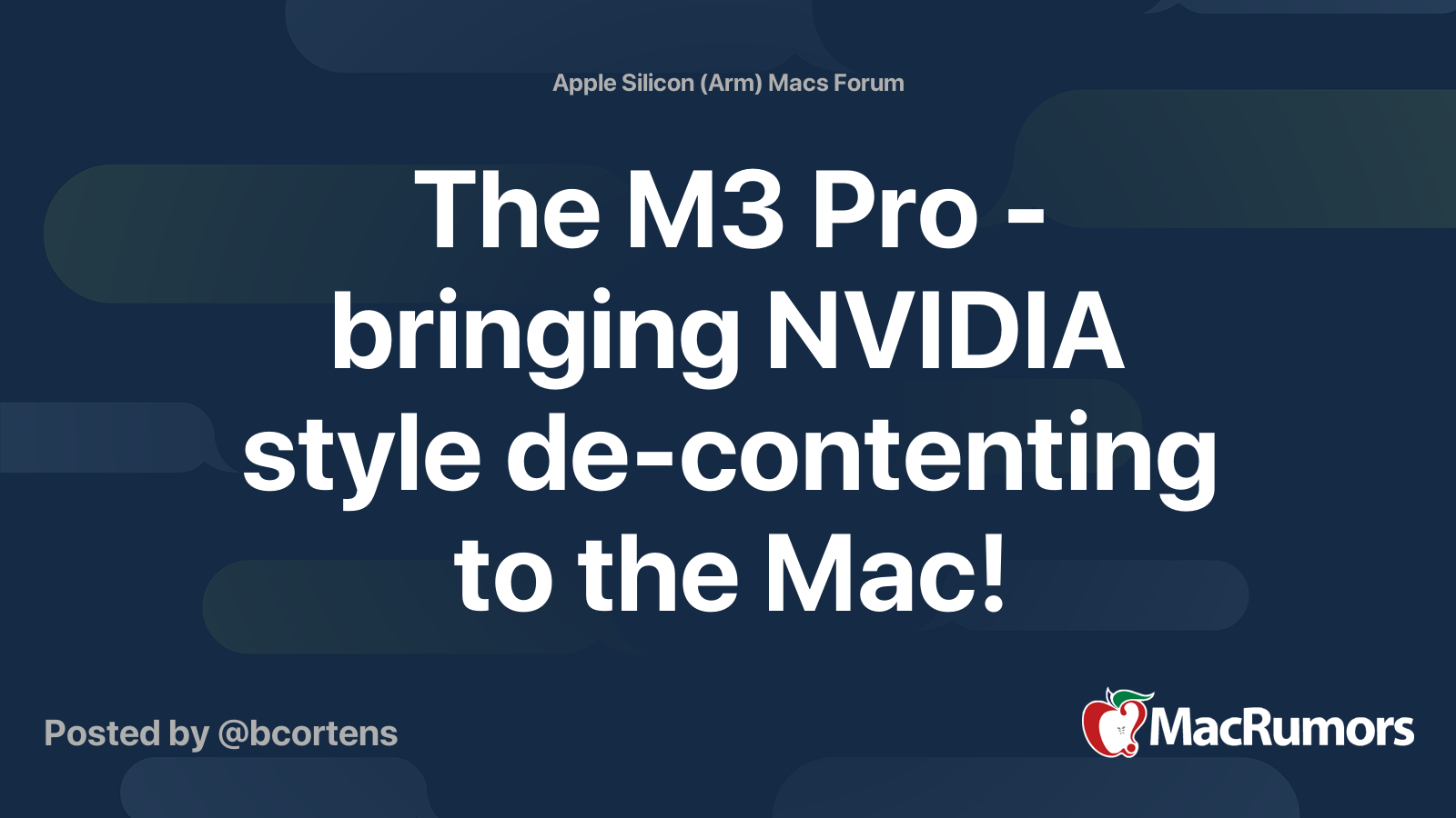 The M3 Pro - bringing NVIDIA style de-contenting to the Mac ...