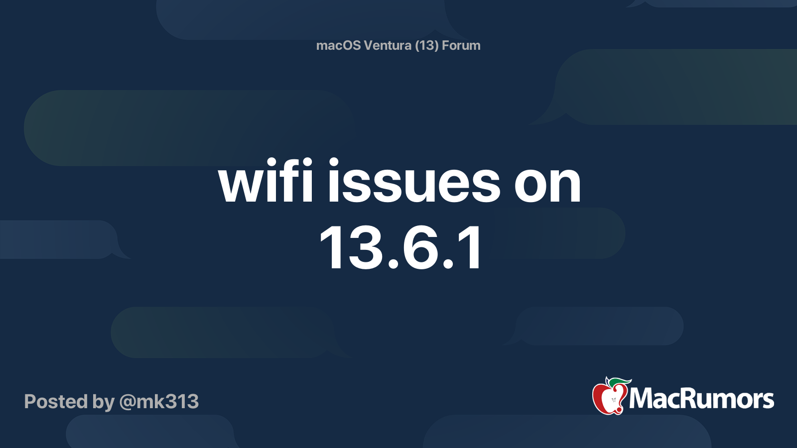 wifi issues on 13.6.1 | MacRumors Forums