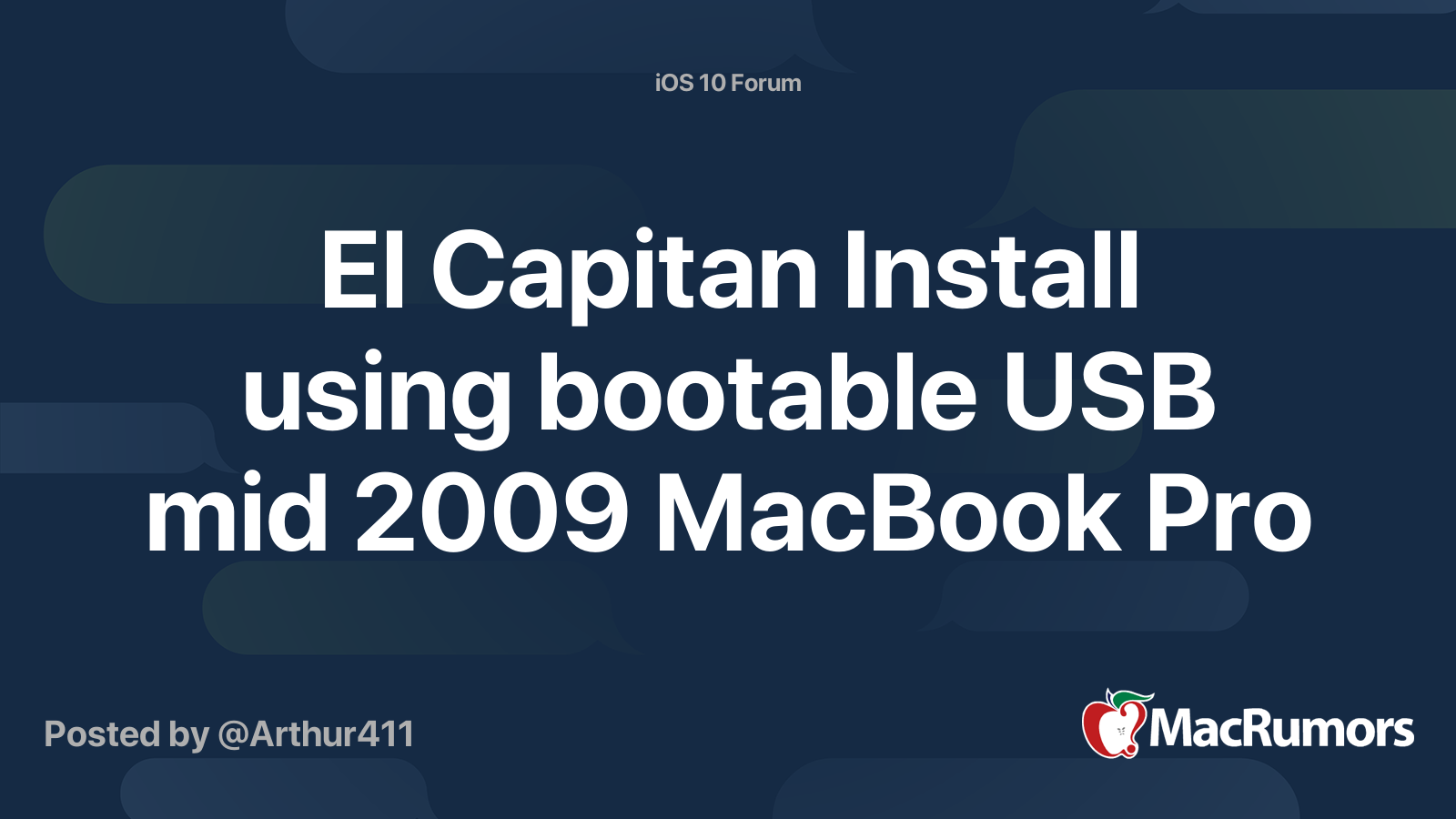El Capitan Install using bootable USB mid 2009 MacBook Pro | MacRumors ...