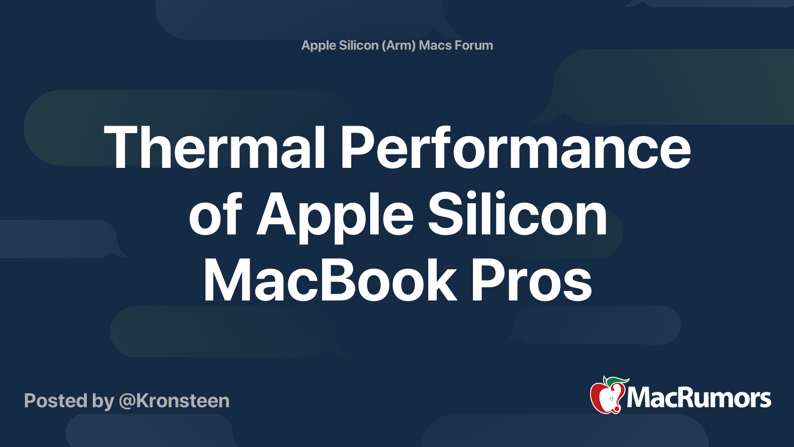 Thermal Performance of Apple Silicon MacBook Pros | MacRumors Forums