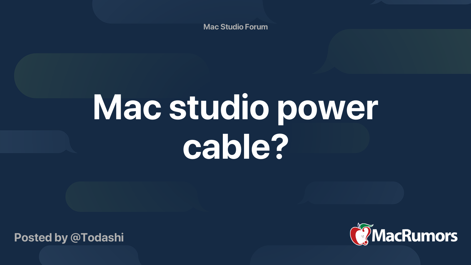 Mac studio power cable? | MacRumors Forums
