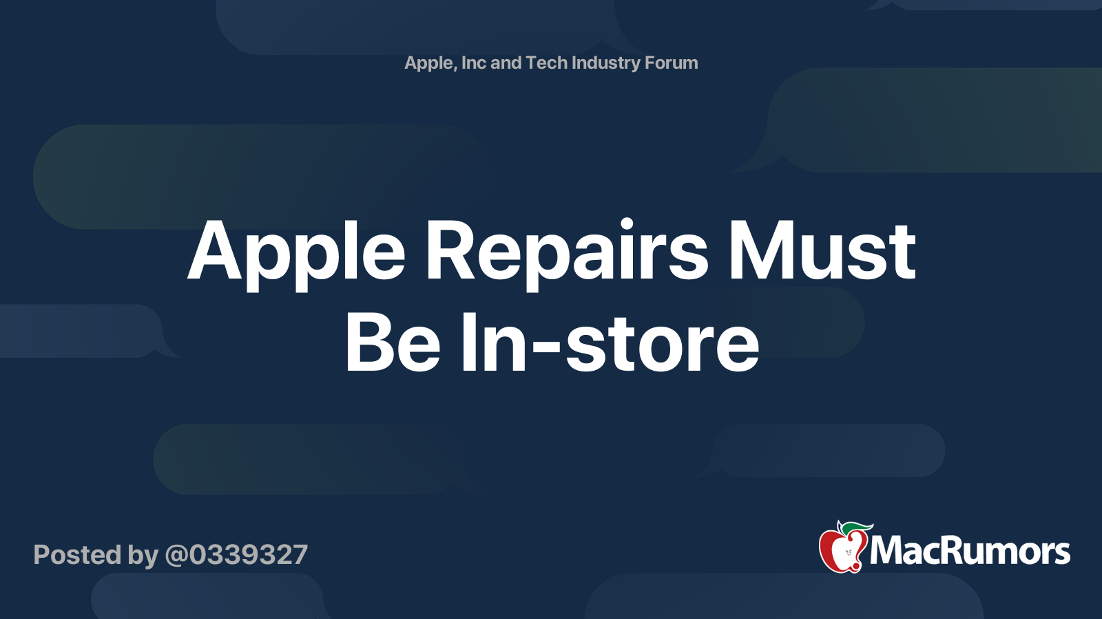 Apple Repairs Must Be In-store | MacRumors Forums