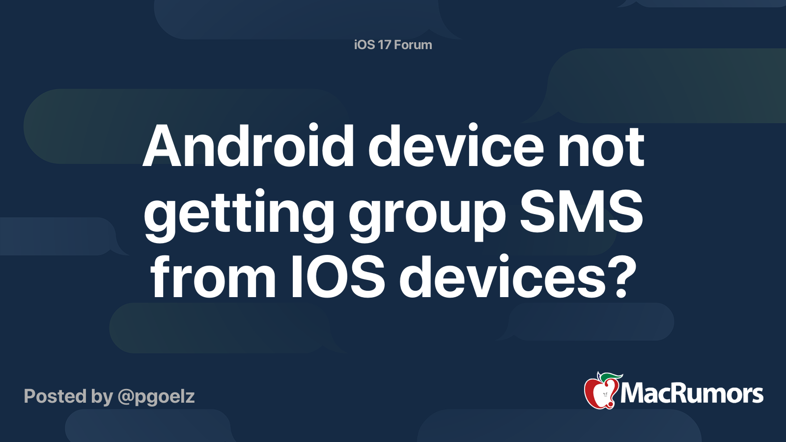 Android device not getting group SMS from IOS devices? | MacRumors Forums