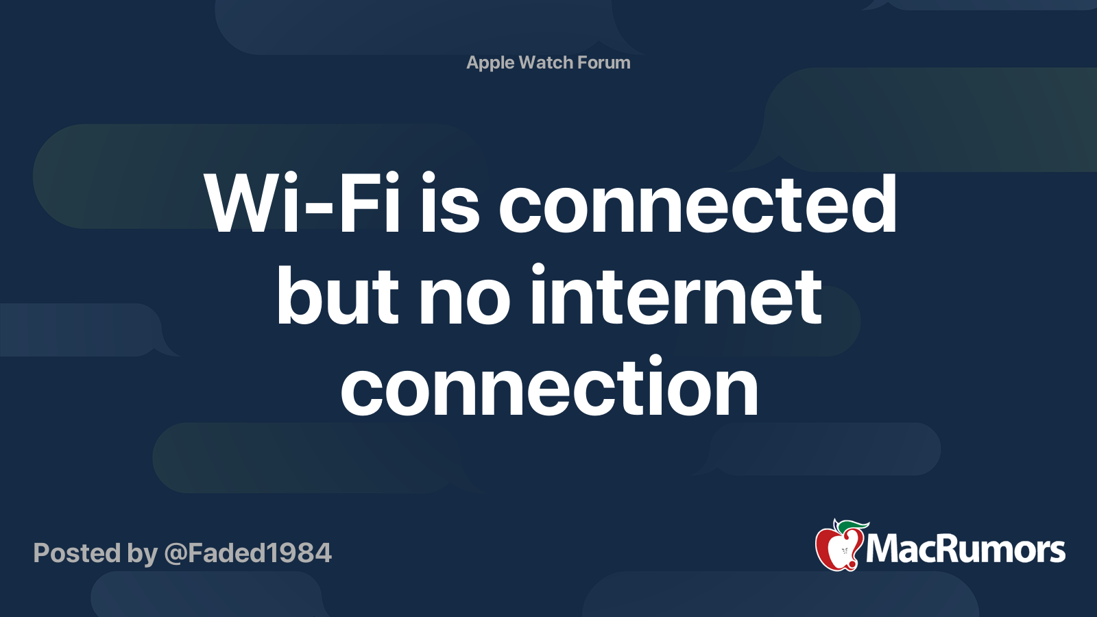 Wi-Fi is connected but no internet connection | MacRumors Forums