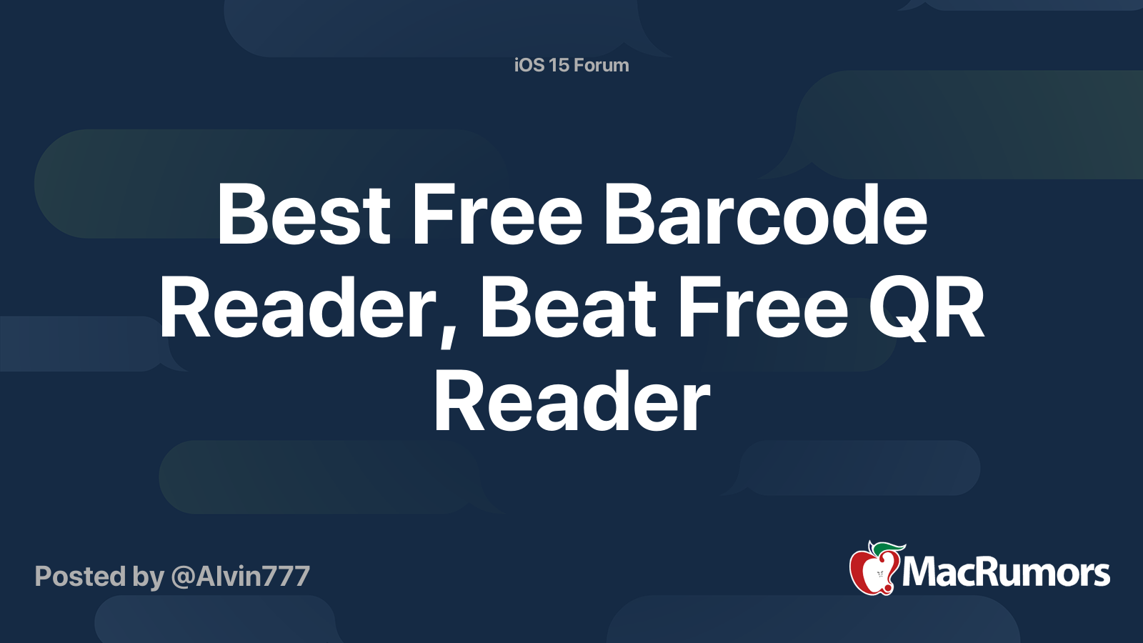 Best Free Barcode Reader, Beat Free QR Reader | MacRumors Forums