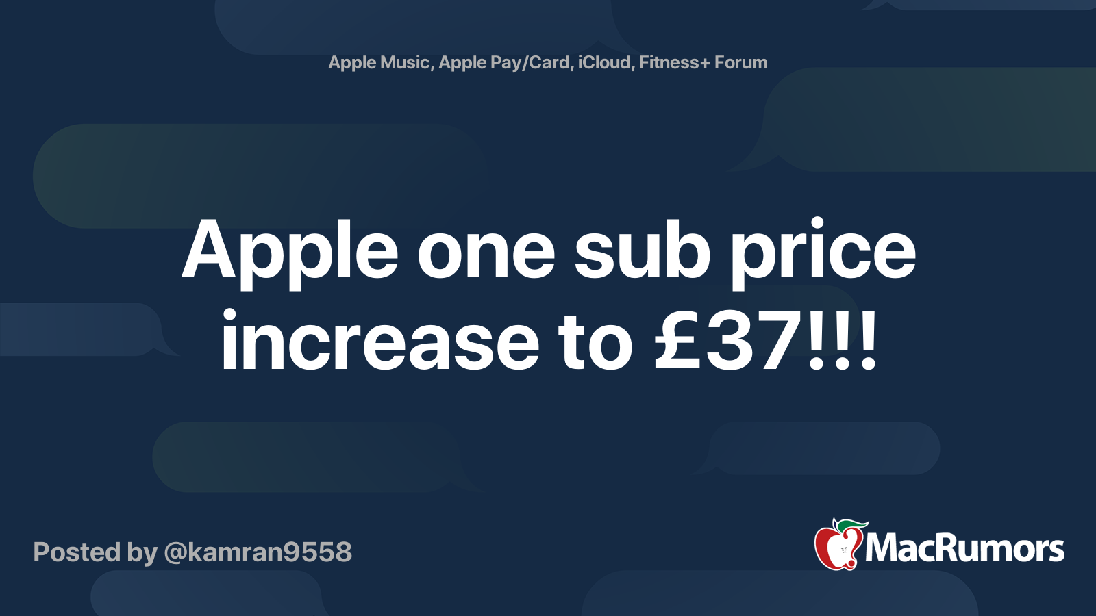 Apple one sub price increase to £37!!! | MacRumors Forums