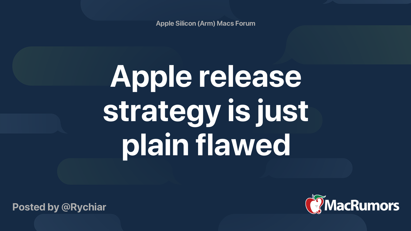 Apple release strategy is just plain flawed | MacRumors Forums