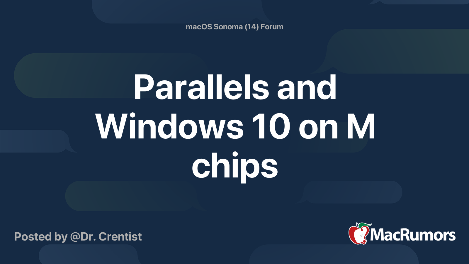 Parallels and Windows 10 on M chips | MacRumors Forums