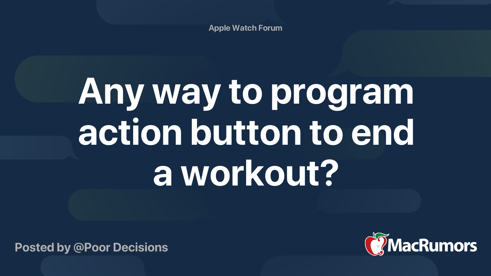Any way to program action button to end a workout? | MacRumors Forums