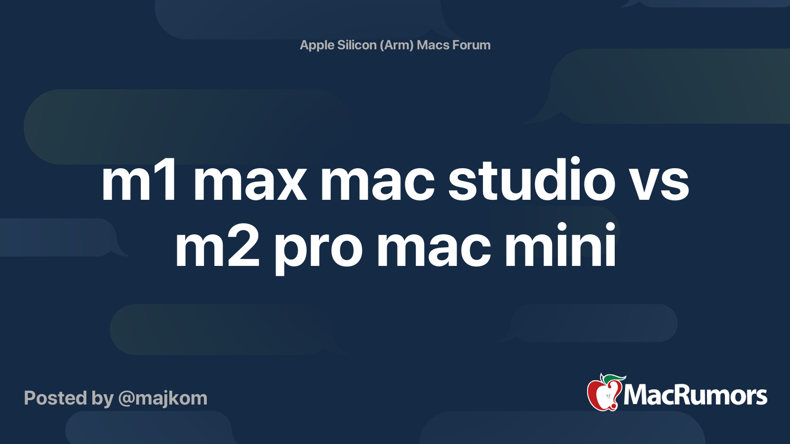 m1 max mac studio vs m2 pro mac mini | MacRumors Forums