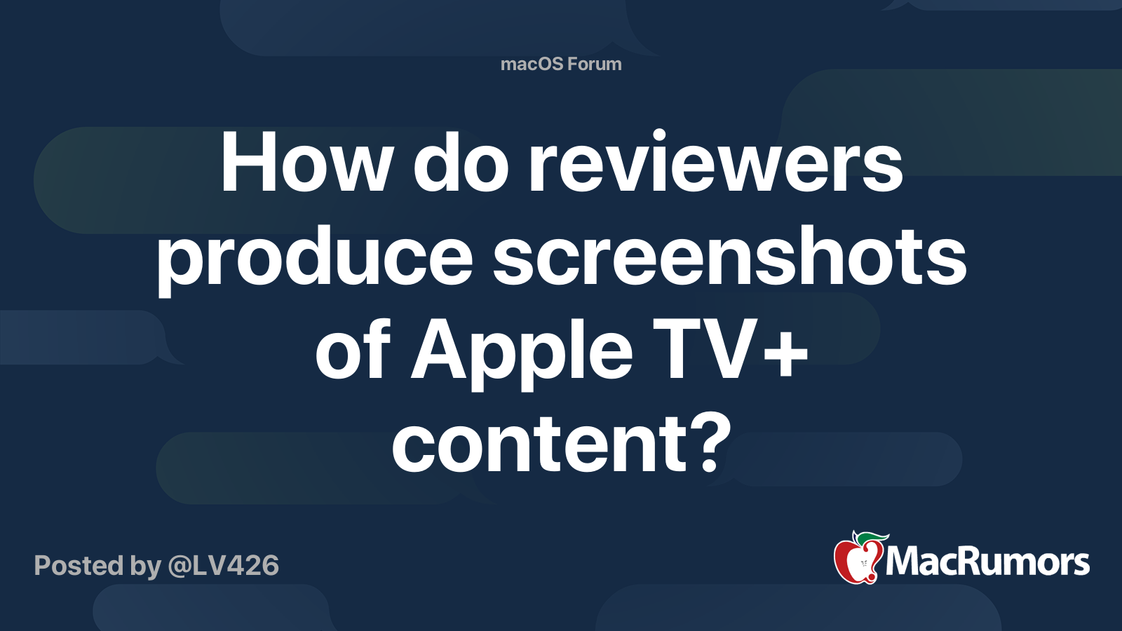 How do reviewers produce screenshots of Apple TV+ content? | MacRumors ...