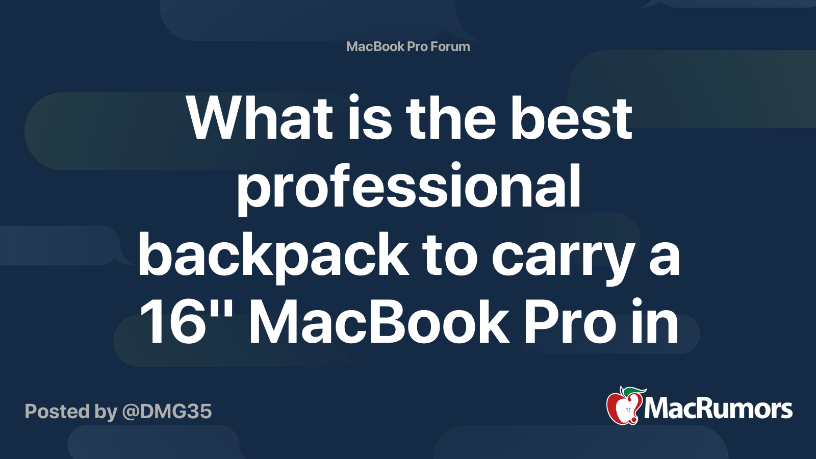 What is the best professional backpack to carry a 16" MacBook Pro in ...