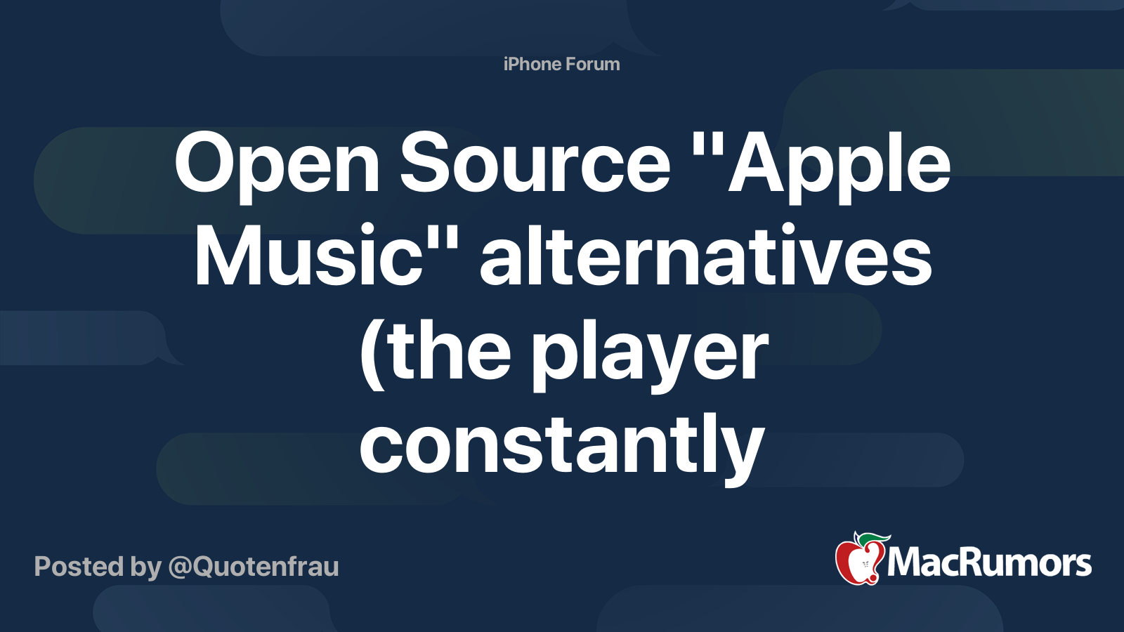 Open Source "Apple Music" alternatives (the player constantly ...