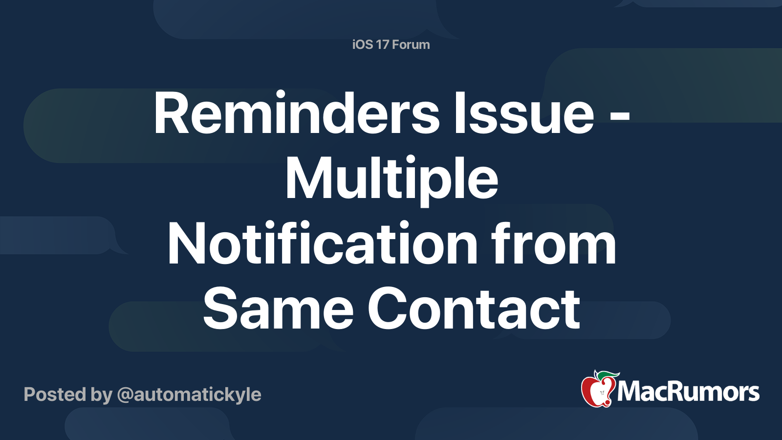Reminders Issue Multiple Notification From Same Contact Macrumors Forums
