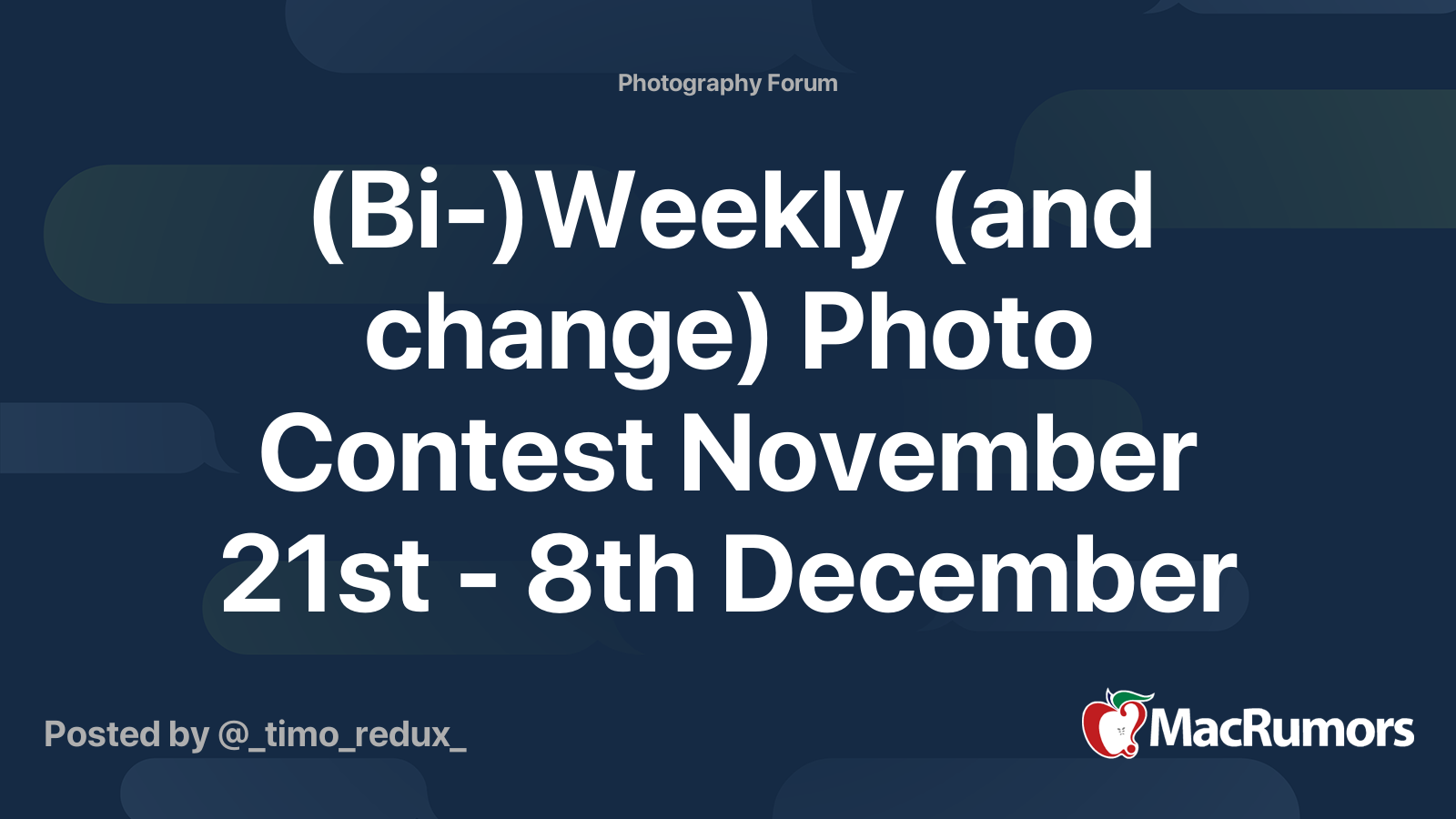 (Bi-)Weekly (and change) Photo Contest November 21st - 8th December ...