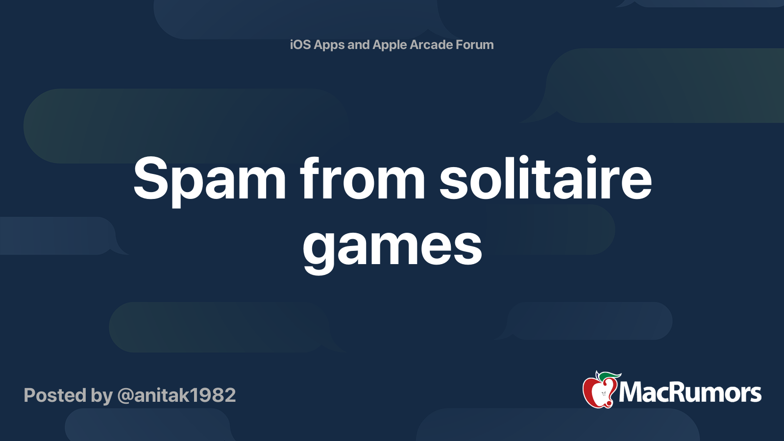 Spam from solitaire games | MacRumors Forums