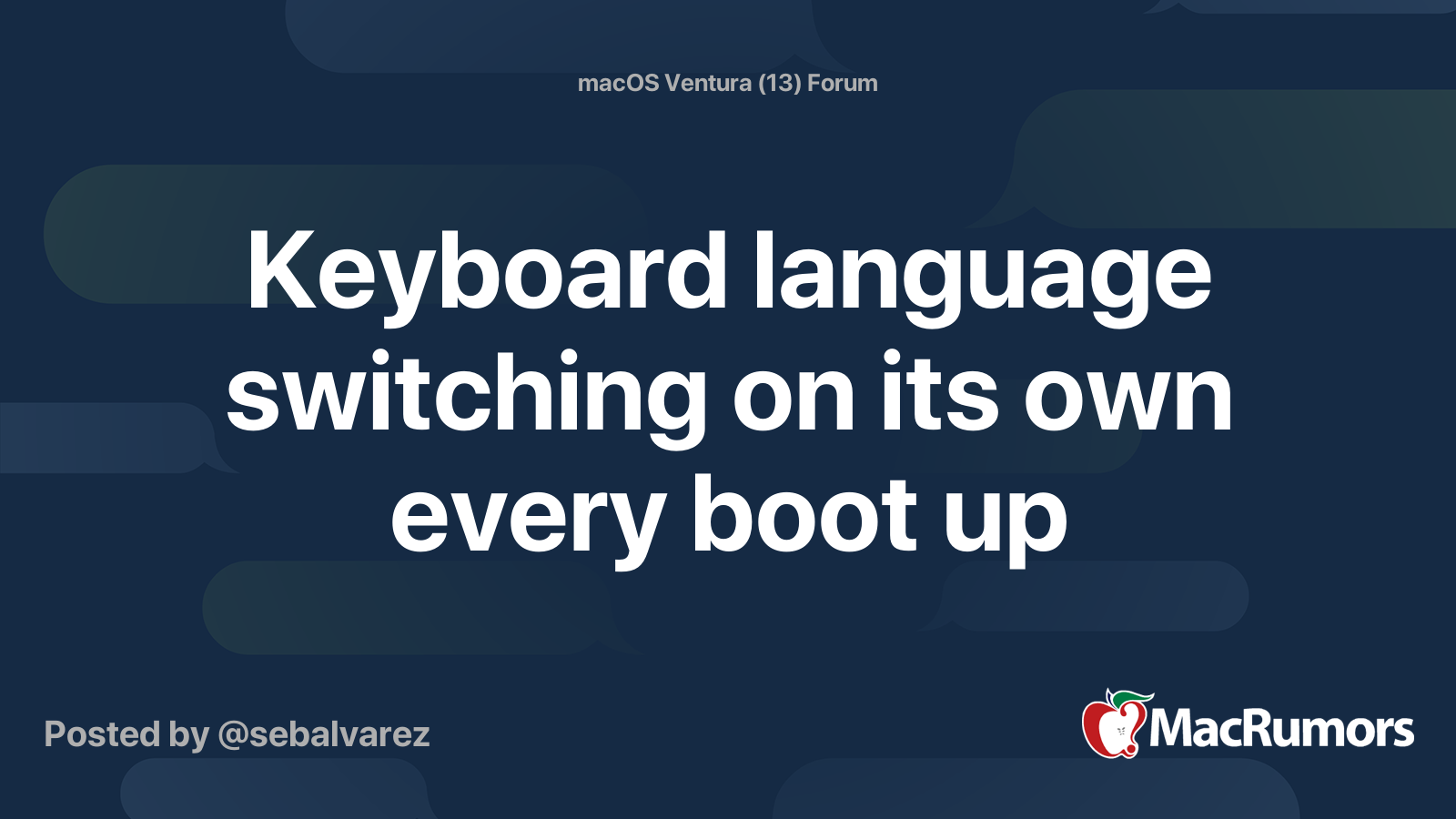 Keyboard language switching on its own every boot up | MacRumors Forums