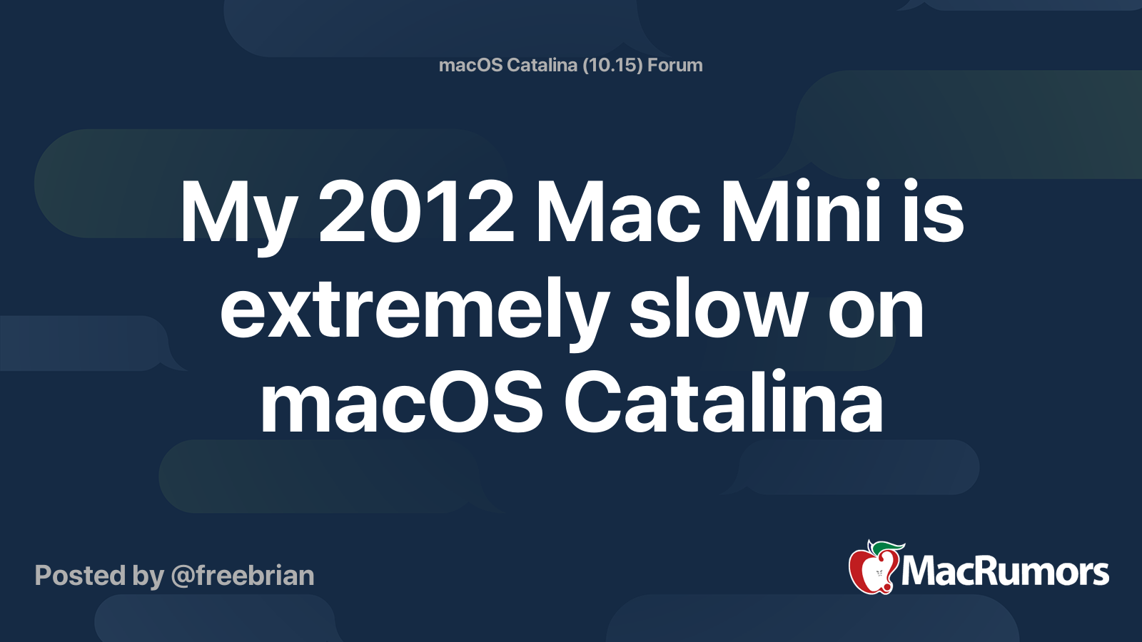 My 2012 Mac Mini is extremely slow on macOS Catalina | MacRumors Forums