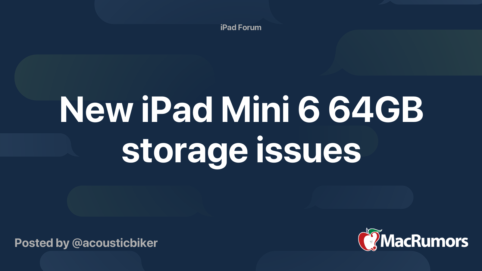New iPad Mini 6 64GB storage issues | MacRumors Forums
