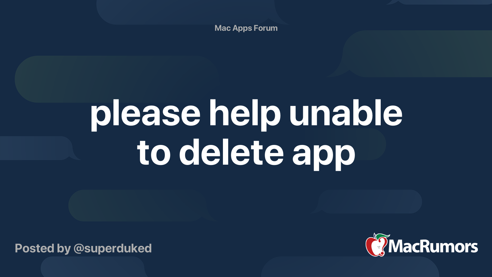 please help unable to delete app | MacRumors Forums