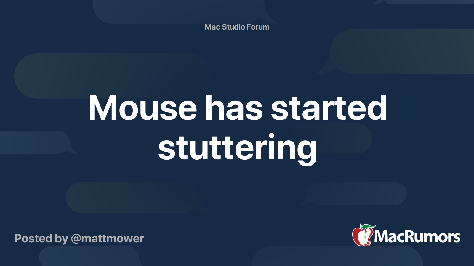Mouse has started stuttering | MacRumors Forums