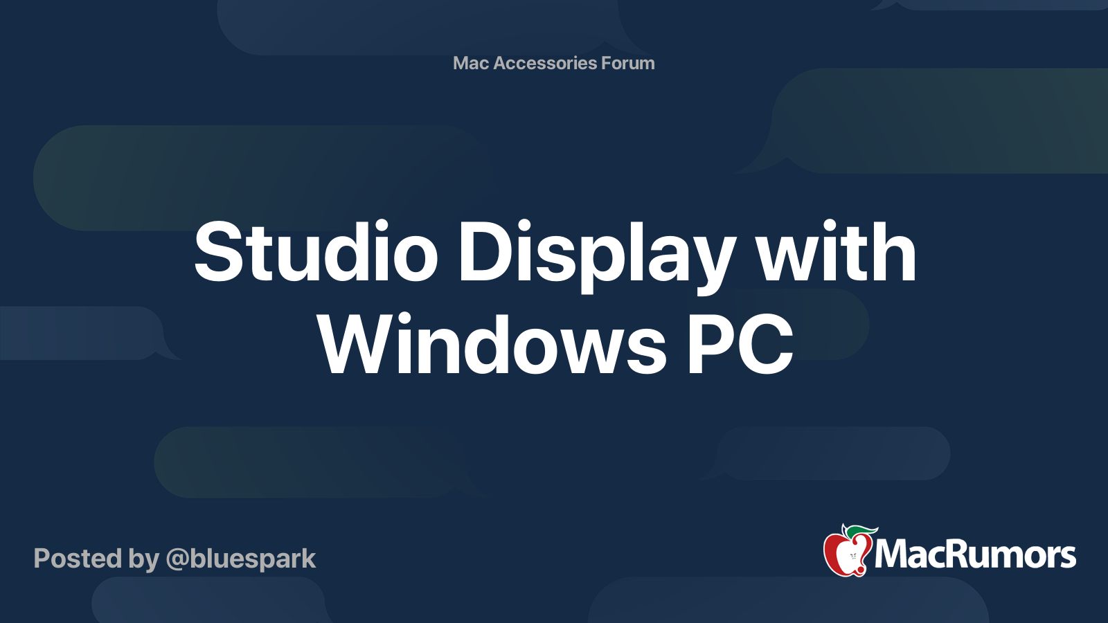 Studio Display with Windows PC | MacRumors Forums