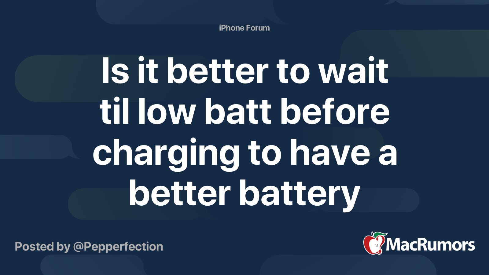Is it better to wait til low batt before charging to have a better ...