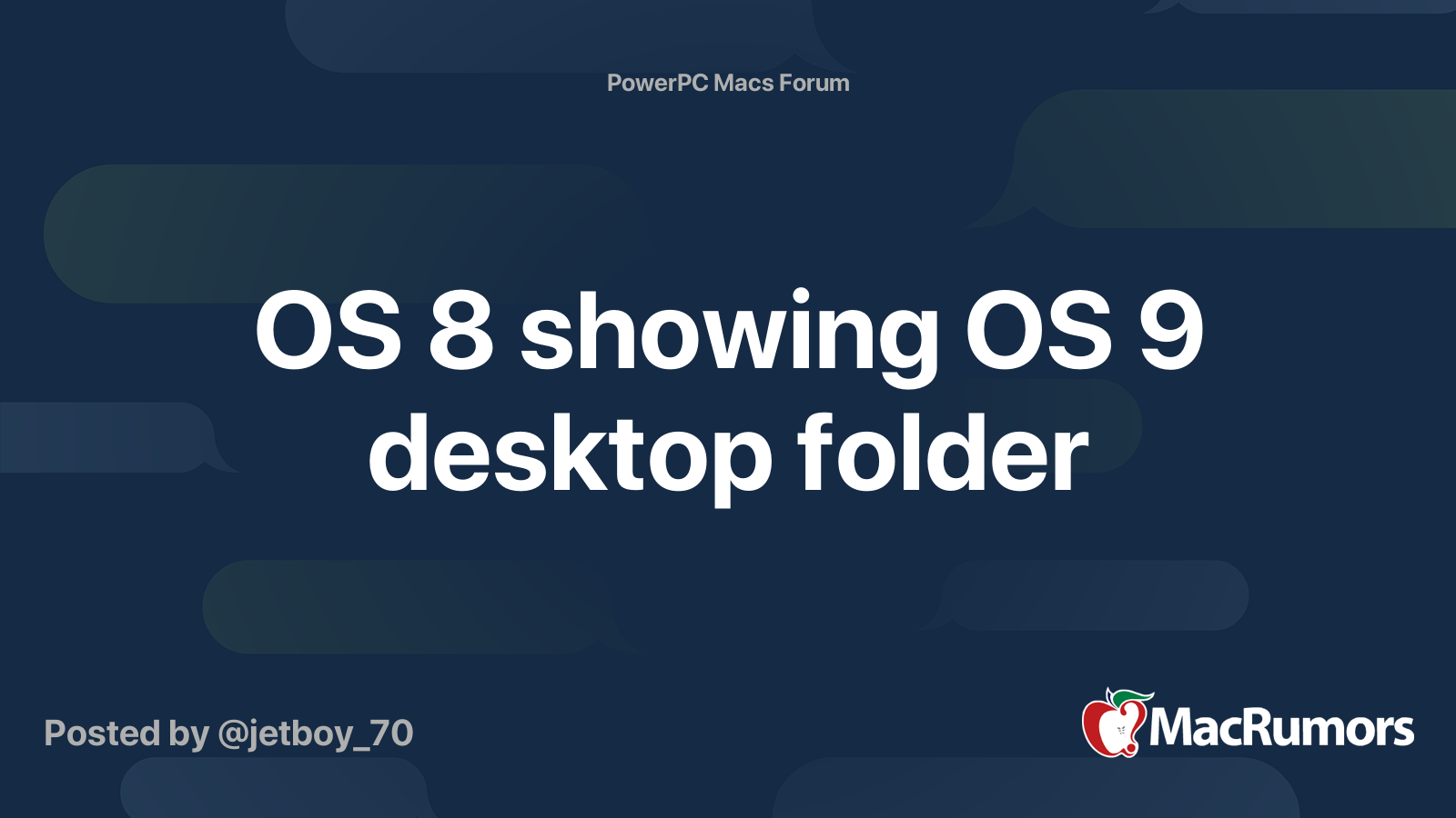 OS 8 showing OS 9 desktop folder | MacRumors Forums
