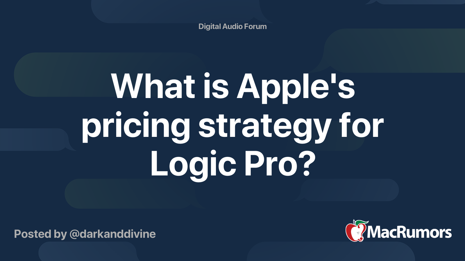 What is Apple's pricing strategy for Logic Pro? | MacRumors Forums
