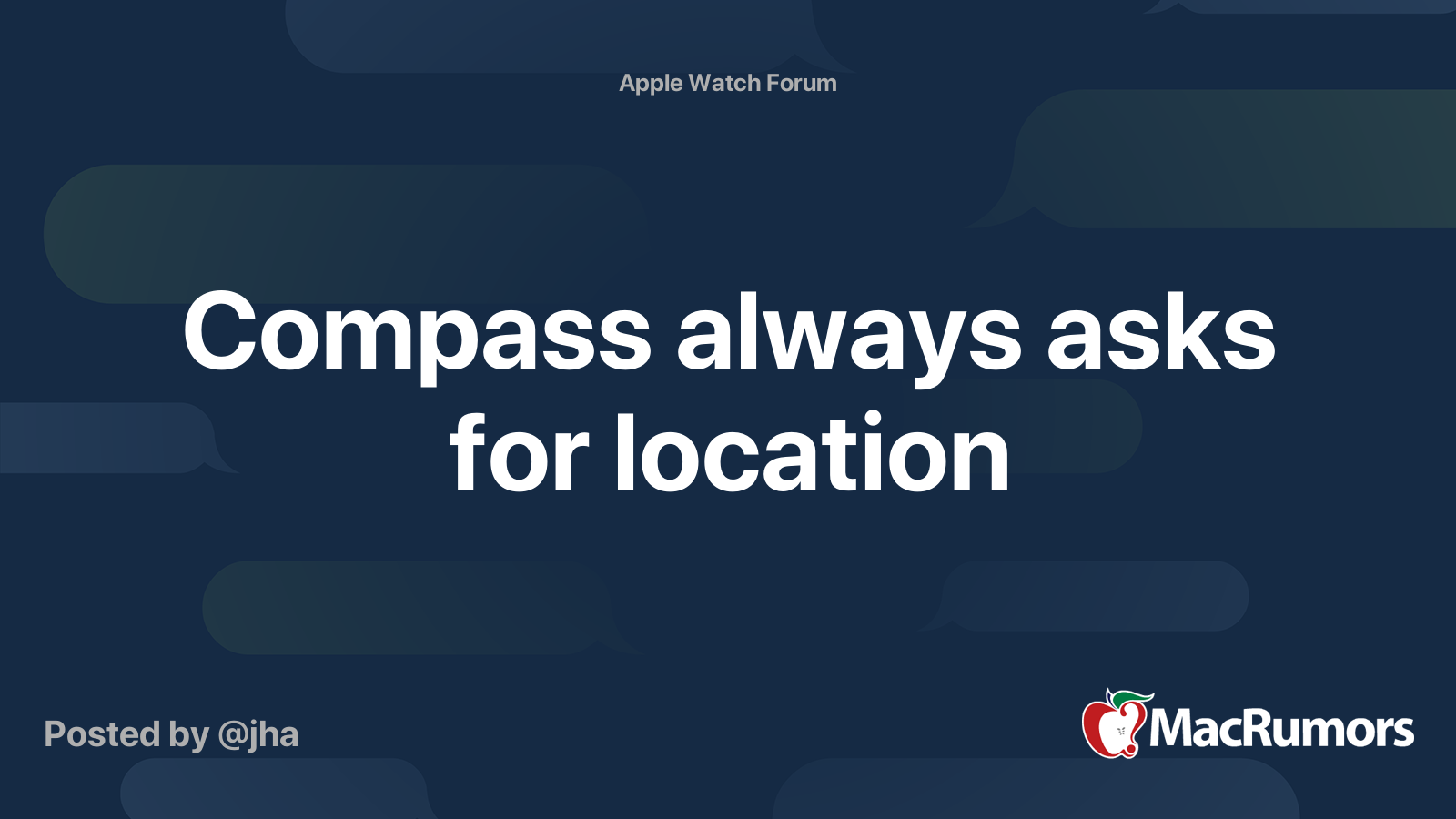 Compass always asks for location | MacRumors Forums