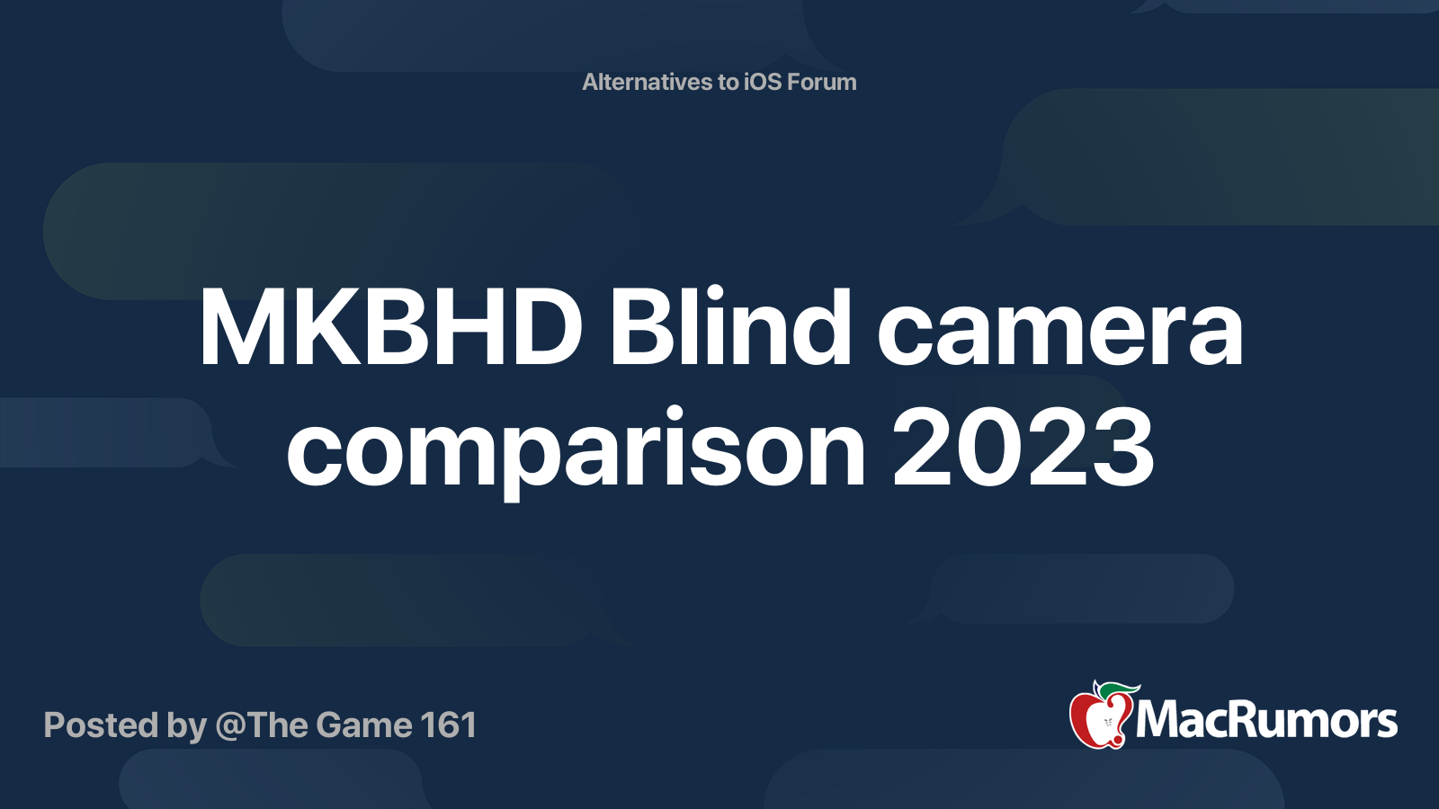 MKBHD Blind camera comparison 2023 | MacRumors Forums