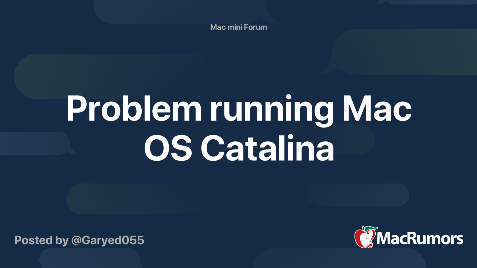 Problem running Mac OS Catalina | MacRumors Forums