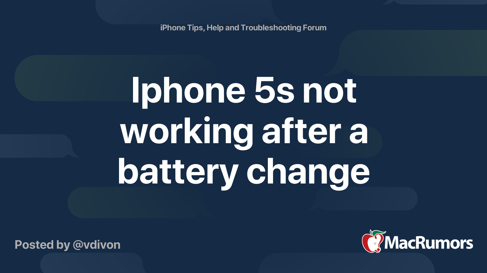Iphone 5s not working after a battery change | MacRumors Forums