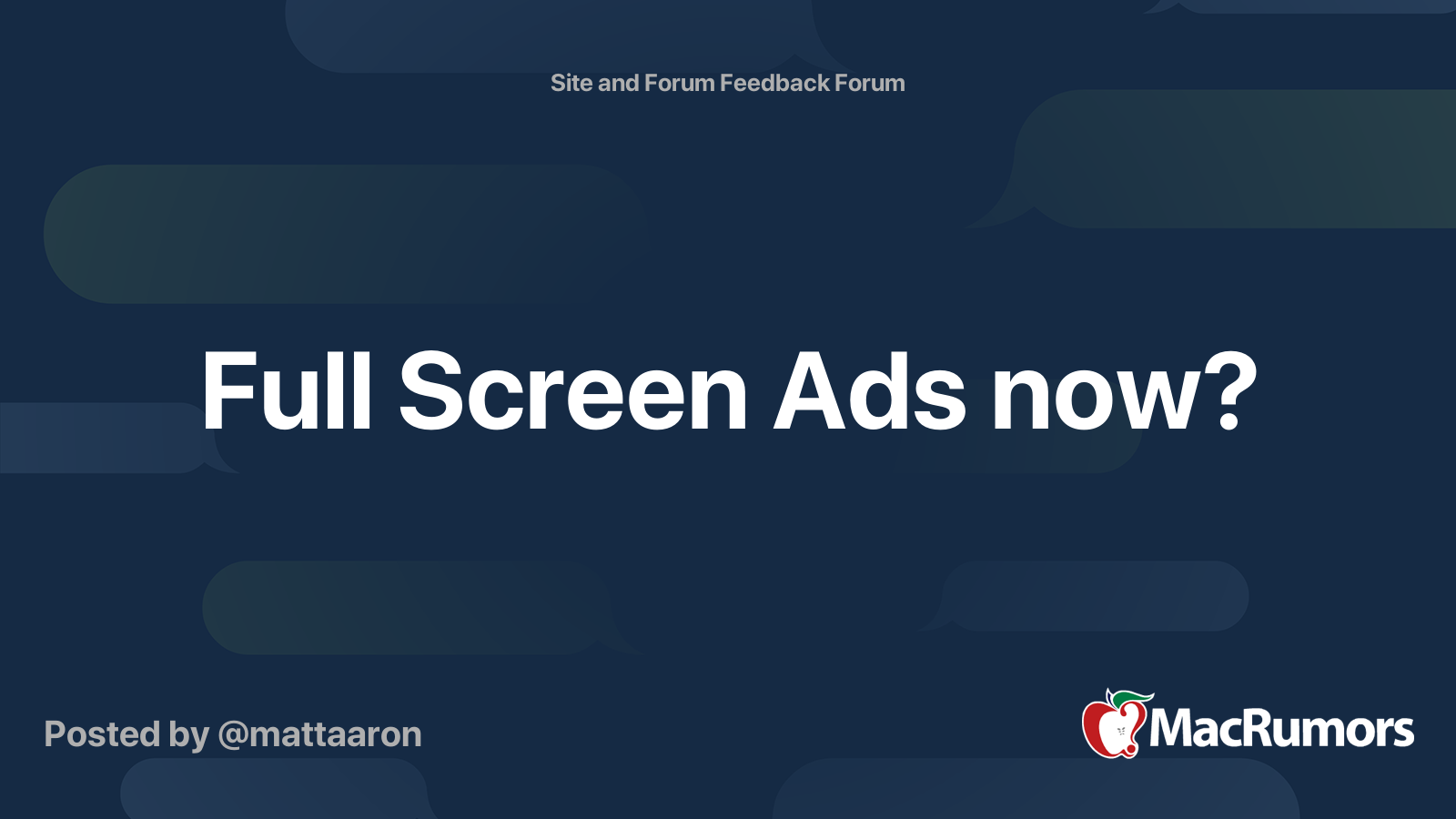 Full Screen Ads now? | MacRumors Forums