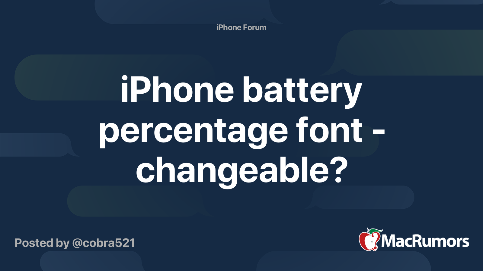 iPhone battery percentage font - changeable? | MacRumors Forums
