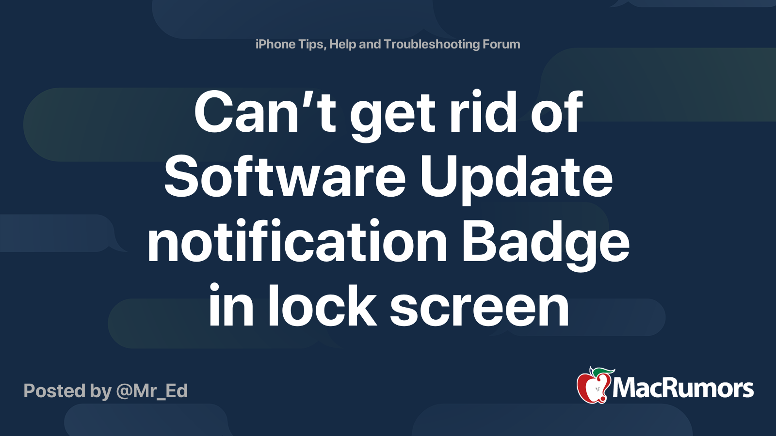 Can’t get rid of Software Update notification Badge in lock screen | MacRumors Forums
